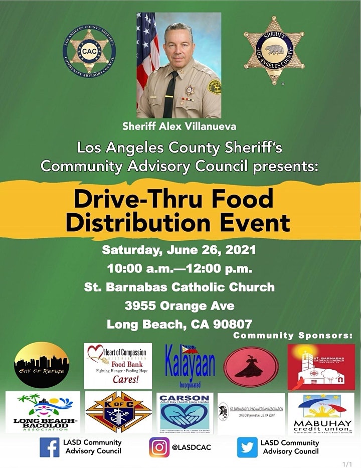 6/26: Drive-Thru Food Distribution Event – ST. BARNABAS CHURCH