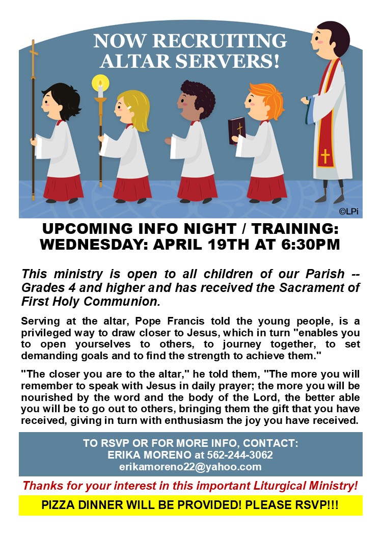 4/19 Altar Server Meeting – ST. BARNABAS CHURCH