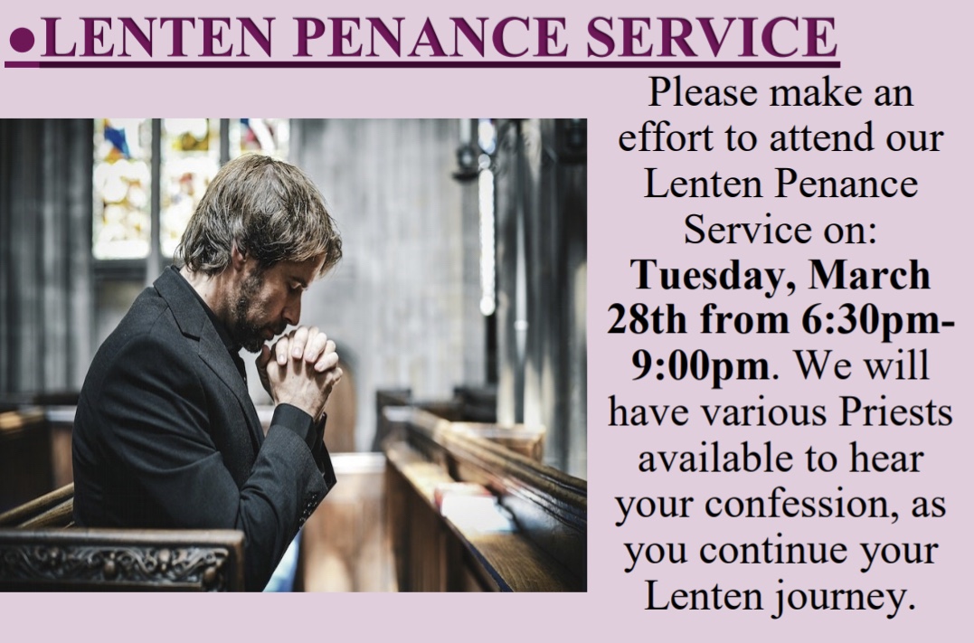 3/28 Lenten Penance Service – ST. BARNABAS CHURCH