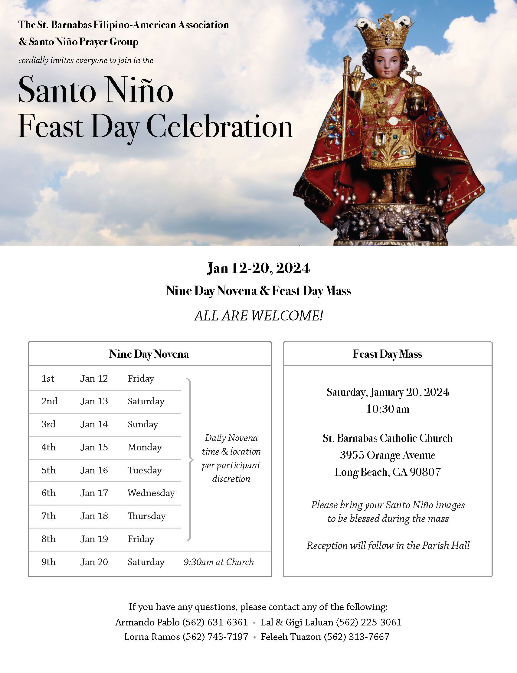 1/20 Santo Niño Feast Day – ST. BARNABAS CHURCH