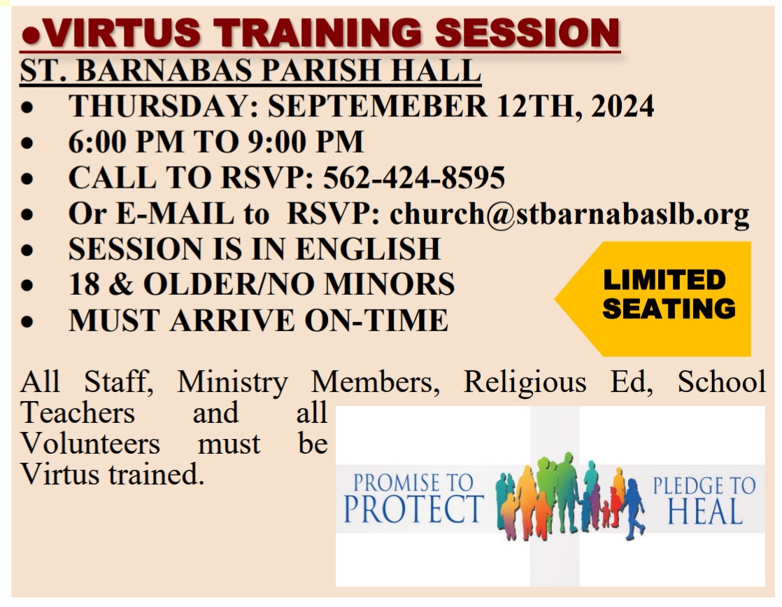 9/12 Virtus Training – ST. BARNABAS CHURCH