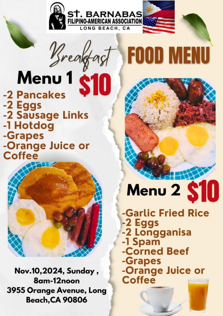 11/10 Fil-Am Breakfast – ST. BARNABAS CHURCH