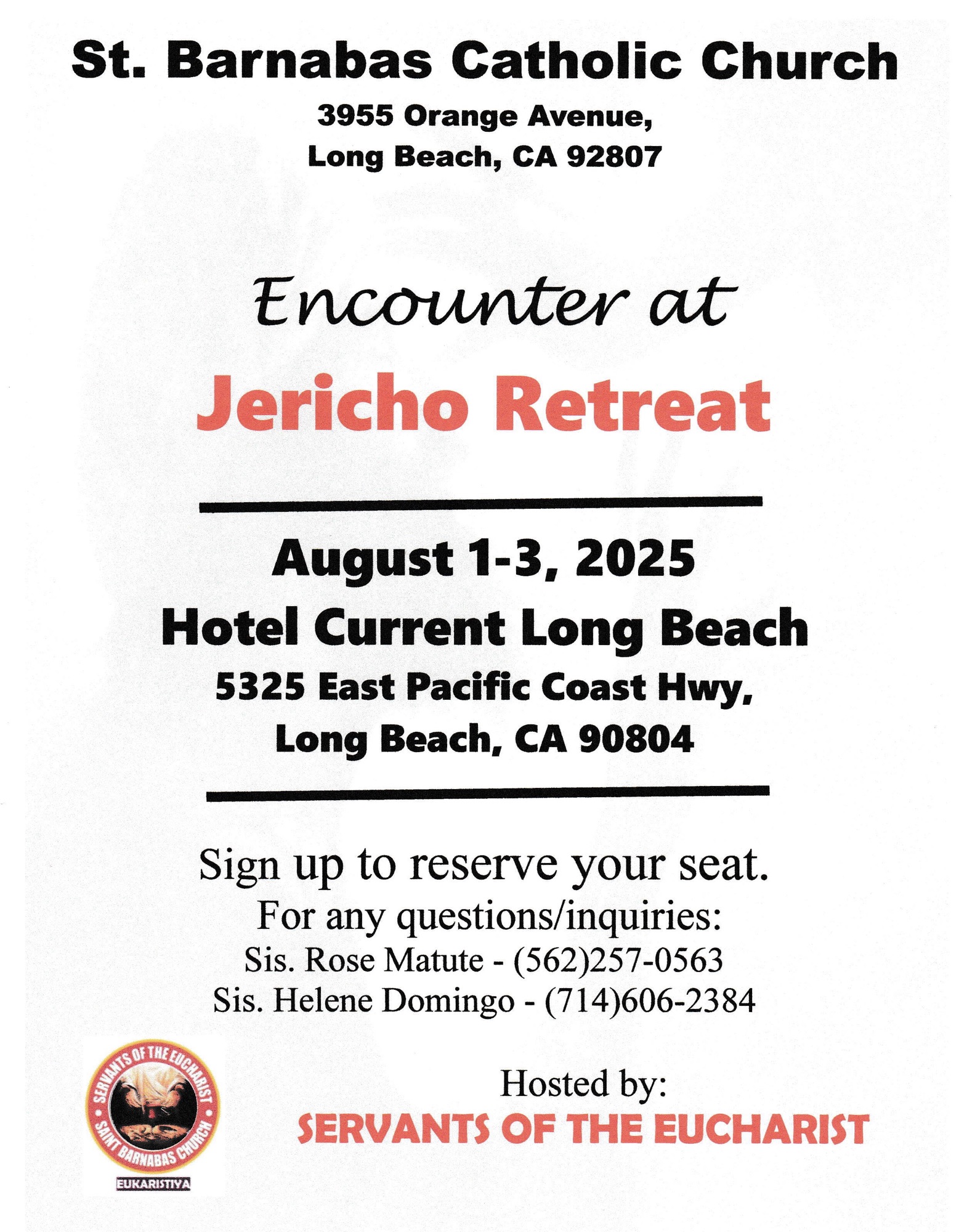 8/1-8/3 Jericho Retreat – ST. BARNABAS CHURCH