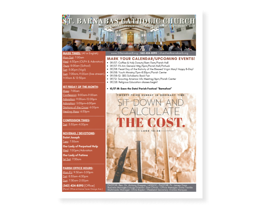 Weekly Bulletin – ST. BARNABAS CHURCH